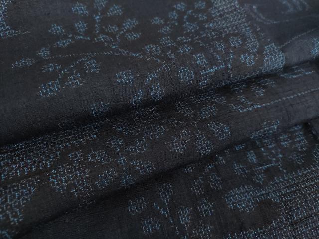 平和屋着物●結城紬　100亀甲　霞花文　正絹　逸品　DAAU5794ps