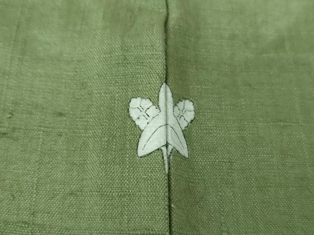 平和屋着物○結城紬 奥順 はたおり娘 色無地 老竹色