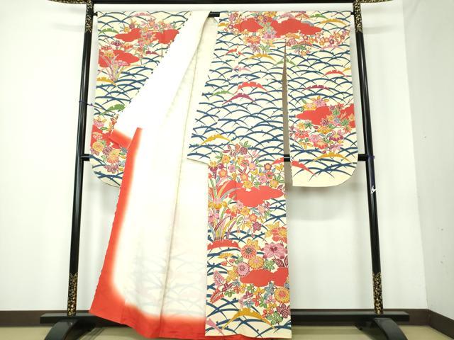 平和屋着物○和染紅型 栗山紅型 栗山吉三郎 振袖 雪芝 露芝