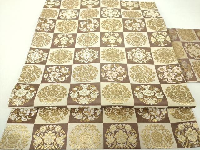 平和屋着物●西陣織　陰山織物謹製　箔屋清兵衛　九寸名古屋帯　吉祥文様　金糸　正絹　逸品　DAAU5841ps