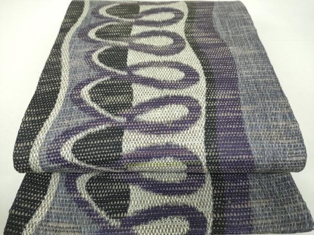 平和屋着物●全通柄袋帯　紬地　変わり間道　正絹　逸品　DAAU5898ps