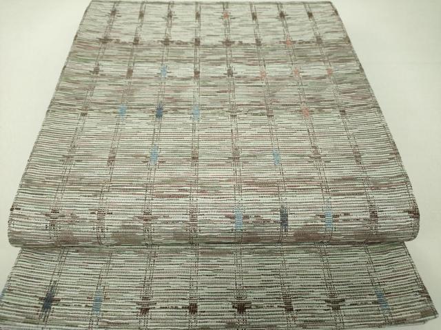 平和屋着物●両面　六通柄袋帯　間道　正絹　逸品　DAAU5925ps