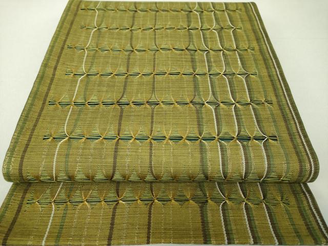 平和屋着物●六通柄袋帯　変わり間道　金糸　正絹　逸品　未使用　DAAU5932ps