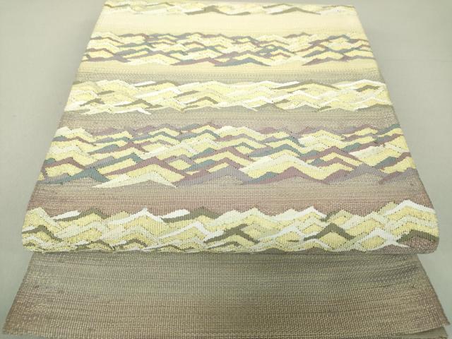 平和屋着物●ひなや工房　くむ・あむ・おる　伊豆蔵明彦　太鼓柄袋帯　横段文　金糸　正絹　逸品　DAAU5973ps