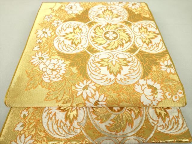 平和屋着物●西陣　川島織物　六通柄　本袋帯　花丸文　金銀糸　正絹　逸品　DAAU5984ps