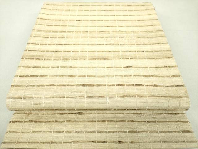 平和屋着物●インド・アッサム　野蚕糸　手織　ムガシルク　全通柄袋帯　格子　正絹　逸品　未使用　DAAU5990ps