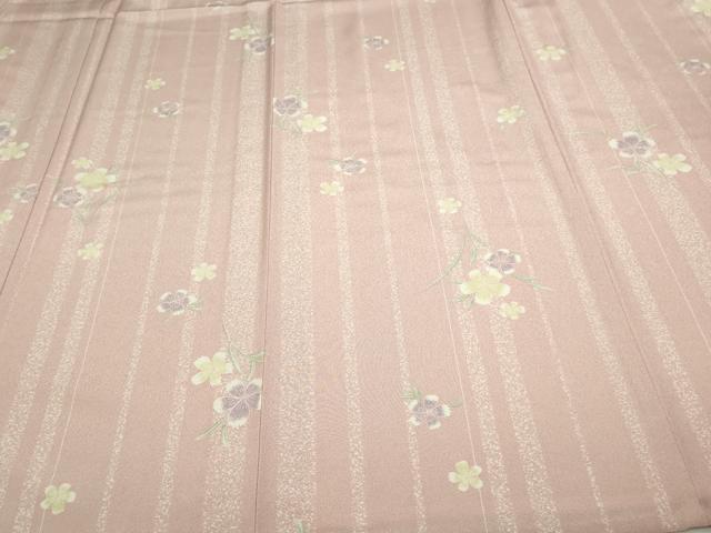 平和屋着物▽小紋　単衣　草花文　洗える着物　DAAU6380sf