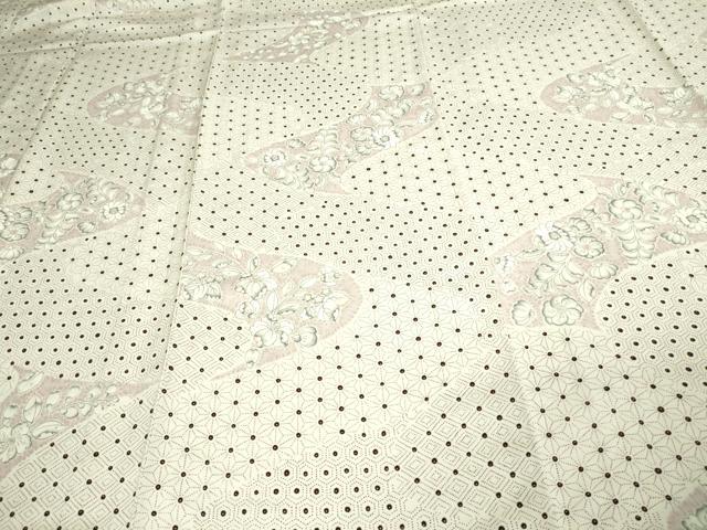 平和屋着物▽上質な小紋　単衣　辻が花　正絹　逸品　DAAU6427sf