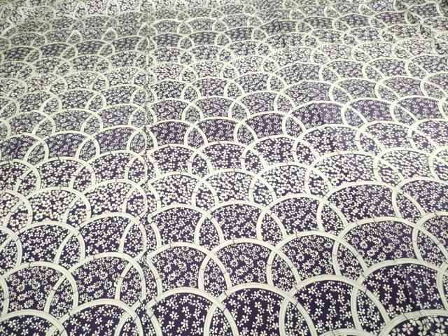 平和屋着物▽上質な小紋　単衣　舞花文　正絹　逸品　DAAU6430sf