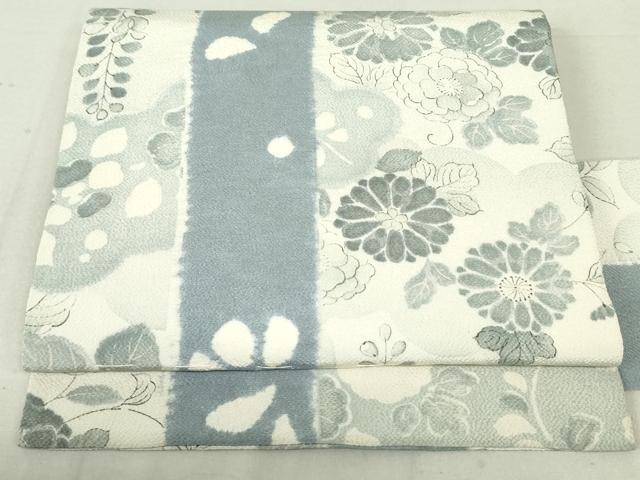 平和屋着物●全通柄九寸名古屋帯　絞り　辻が花間道　鬼しぼ縮緬　正絹　逸品　DAAU6658ob