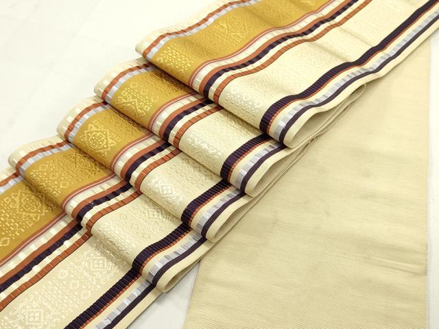 平和屋着物●本場筑前博多織　半幅帯　献上　証紙付き　正絹　逸品　DAAU6745ob