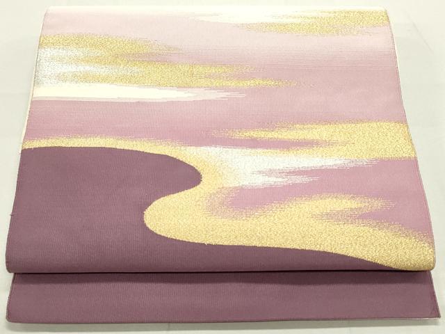 平和屋着物●爪掻き本綴れ　八寸名古屋帯　霞文　金銀糸　正絹　逸品　DAAU6761ob