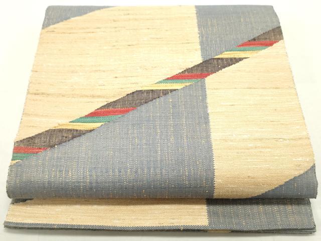 平和屋着物●六通柄袋帯　紬地　抽象文様　正絹　逸品　DAAU6830ob