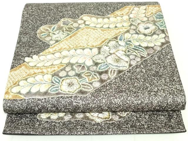 平和屋着物●樋熊哲也　辻が花　絞り　手描き　太鼓柄袋帯　金通し地　正絹　逸品　DAAU6862ob