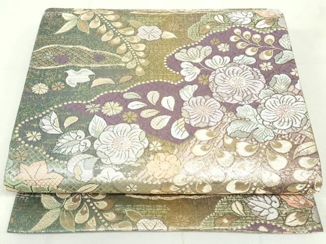 平和屋着物●六通柄袋帯　雲取り辻が花　金銀糸　やまと誂製　正絹　逸品　DAAU6905ob