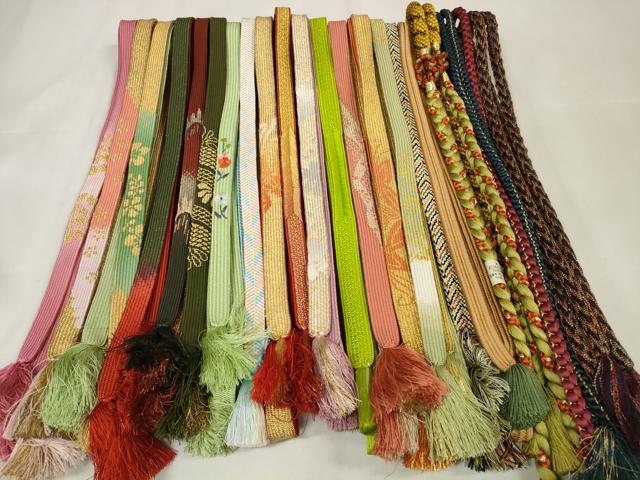 平和屋着物●和装小物　帯締め20本セット　高麗組　笹浪組　金糸　逸品　DAAU7829zzz