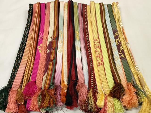 平和屋着物●和装小物　帯締め20本セット　高麗組　笹浪組　角八つ組　金糸　未使用品あり　長尺　逸品　DAAU7830zzz