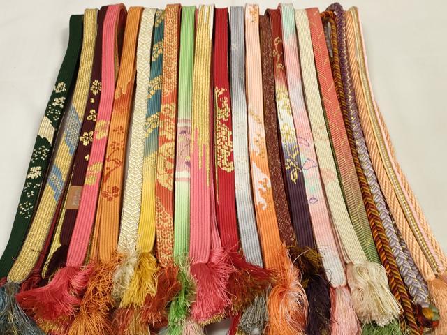 平和屋着物●和装小物　帯締め20本セット　高麗組　笹浪組　金糸　逸品　DAAU7834zzz