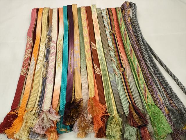 平和屋着物●和装小物　帯締め20本セット　高麗組　笹浪組　金糸　逸品　DAAU7836zzz