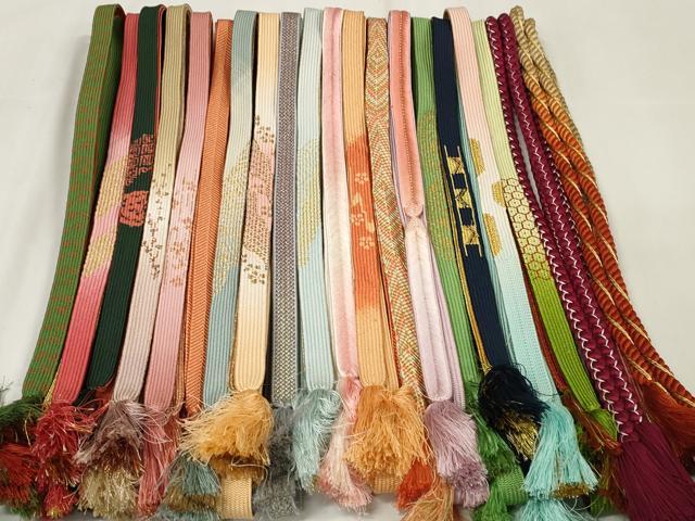 平和屋着物●和装小物　帯締め20本セット　高麗組　笹浪組　金糸　逸品　DAAU7837zzz