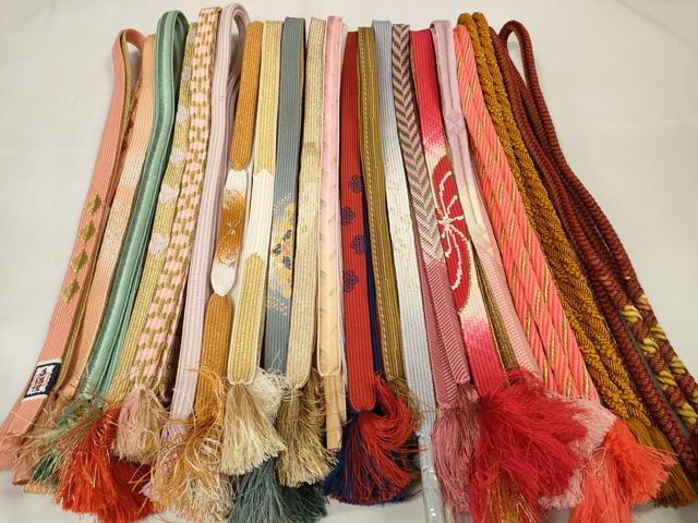 平和屋着物●和装小物　帯締め20本セット　高麗組　笹浪組　亀甲組　金糸　未使用品あり　逸品　DAAU7838zzz