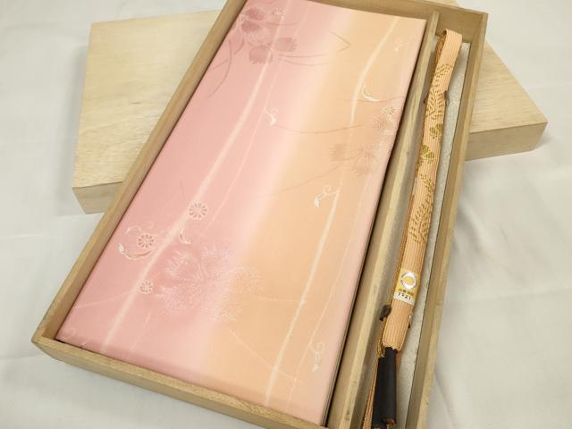 平和屋着物●和装小物　帯締め・帯揚げセット　花間道　暈し染め　高麗組　金糸　逸品　未使用　DAAU7963zzz