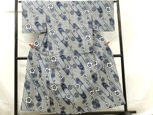 平和屋着物∴夏物　浴衣　流水花文　撫子　未使用　DAAV0073cd