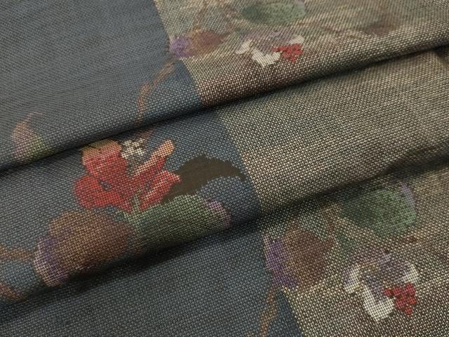 平和屋着物●本場大島紬　9マルキ　枝花間道　正絹　逸品　未使用　DAAV1060tw