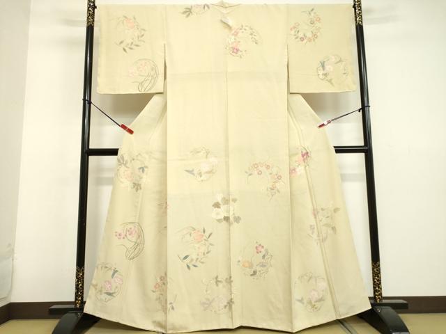 平和屋着物●訪問着　草花丸文　正絹　逸品　未使用　DAAV1063tw