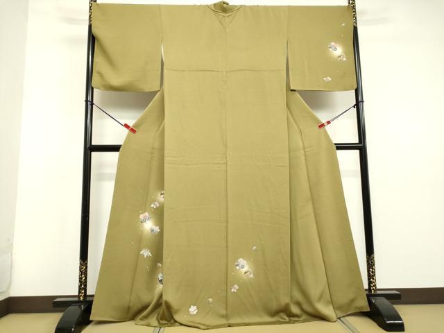 平和屋着物●訪問着　飛鶴雪輪花文　蛍暈し　金彩　正絹　逸品　DAAV1099tw