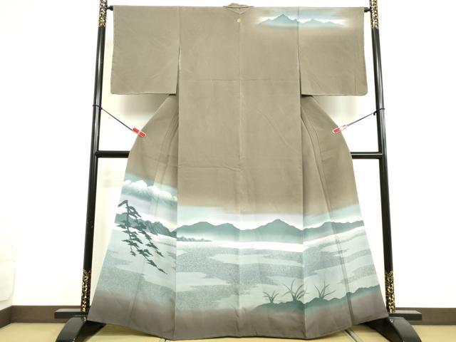 平和屋着物●訪問着　風景山文　暈し染め　正絹　逸品　DAAV1120tw