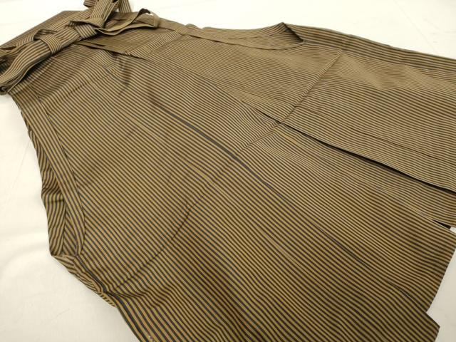 平和屋着物●男性　馬乗り袴　縞　正絹　逸品　DAAV1133tw