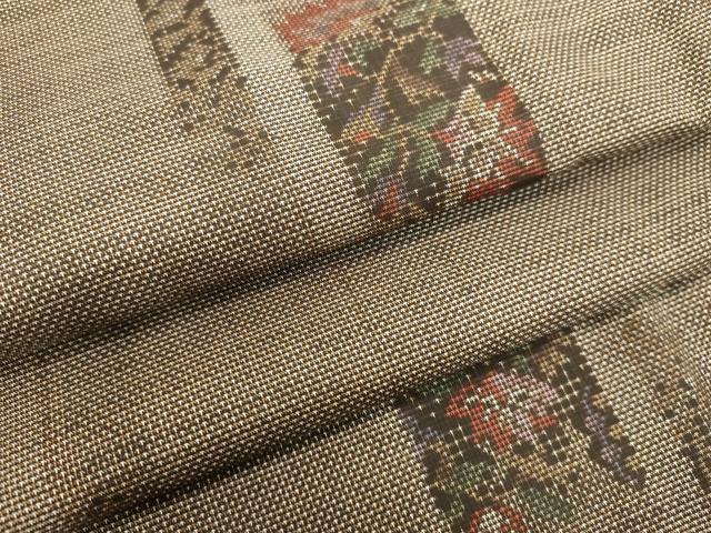 平和屋着物●本場大島紬　9マルキ　短冊洋花文　正絹　逸品　未使用　DAAV1164tw