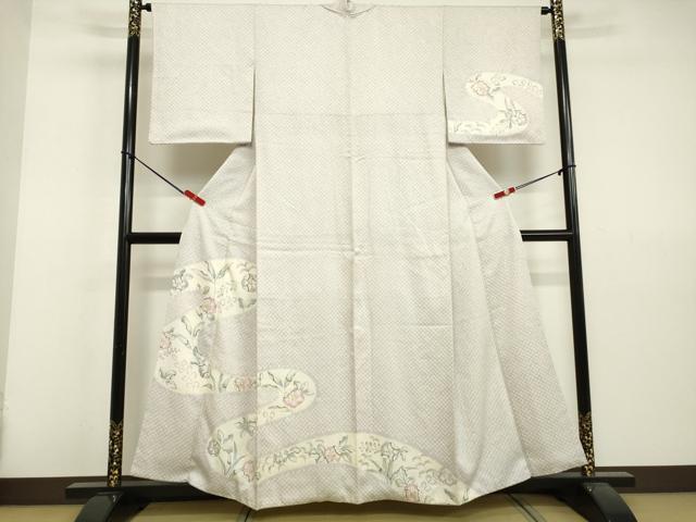 平和屋着物●訪問着　絞り　草花文　正絹　逸品　DAAV1167tw