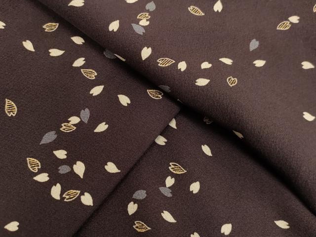 平和屋着物●上質な小紋　舞桜文　金彩　やまと誂製　正絹　逸品　DAAV1223tw