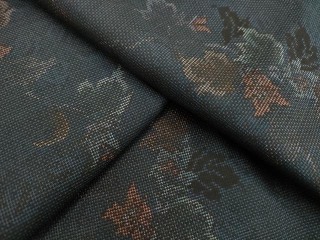 平和屋着物●本場大島紬　9マルキ　草花文　正絹　逸品　未使用　DAAV1225tw