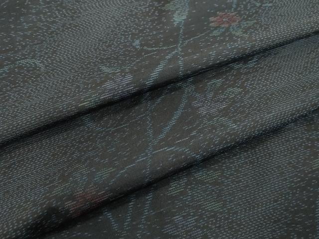 平和屋着物●本場大島紬　草花文　正絹　逸品　DAAV1276tw