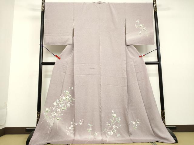 平和屋着物●訪問着　友禅　草花文　暈し染め　ロング丈　正絹　逸品　DAAV1277tw