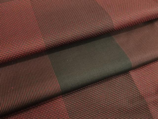 平和屋着物●上質な紬　格子　正絹　逸品　DAAV1294tw