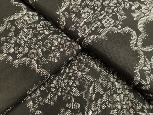 平和屋着物●本場大島紬　9マルキ　雲取り草花文　正絹　逸品　DAAV1304tw