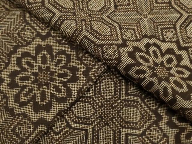 平和屋着物●希少　本場大島紬　龍郷絣　花菱文　正絹　逸品　DAAV1305tw