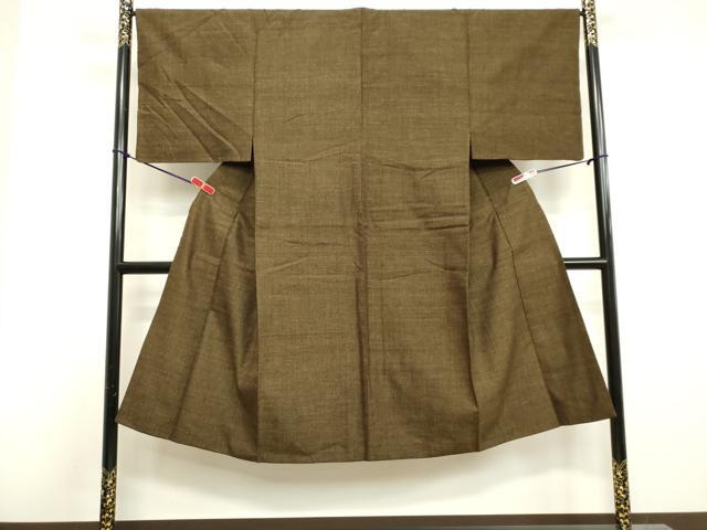 平和屋着物○男性 紬 アンサンブル 涅色 正絹 逸品 未使用 DAAS2480tw