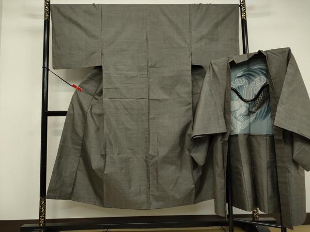 平和屋着物●男性　本場大島紬　アンサンブル　80亀甲　総詰め　正絹　逸品　DAAV1346tw