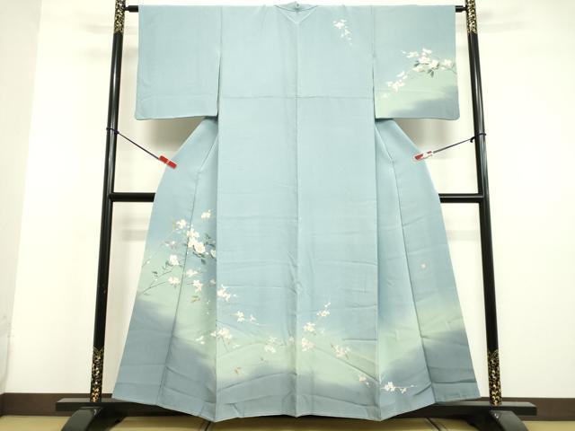 平和屋着物●訪問着　友禅　作家物　枝花文　暈し染め　正絹　逸品　DAAV1360tw