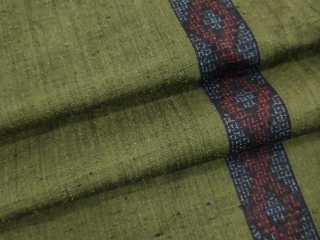 平和屋着物●本場結城紬　重要無形文化財　80亀甲　菱間道　正絹　逸品　DAAV1391tw