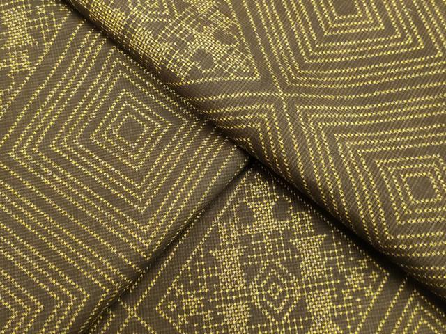 平和屋着物●本場大島紬　7マルキ　菱文　正絹　逸品　未使用　DAAV1410tw