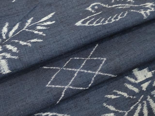 平和屋着物●上質な紬　飛鳥草葉文　正絹　逸品　DAAV1415tw
