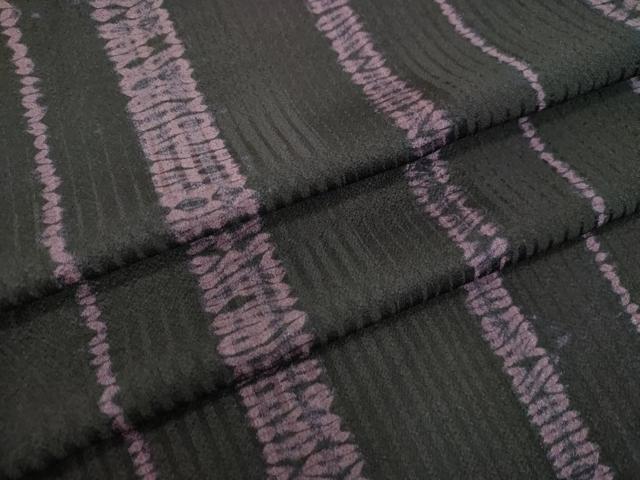 平和屋着物●上質な小紋　絞り　変わり間道　黒地　正絹　逸品　DAAV1443tw