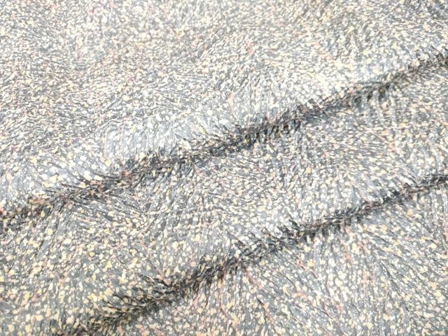 平和屋着物●名門　藤娘きぬたや・総絞り　小紋　杢目絞り　霞文　正絹　逸品　DAAV1449tｗ