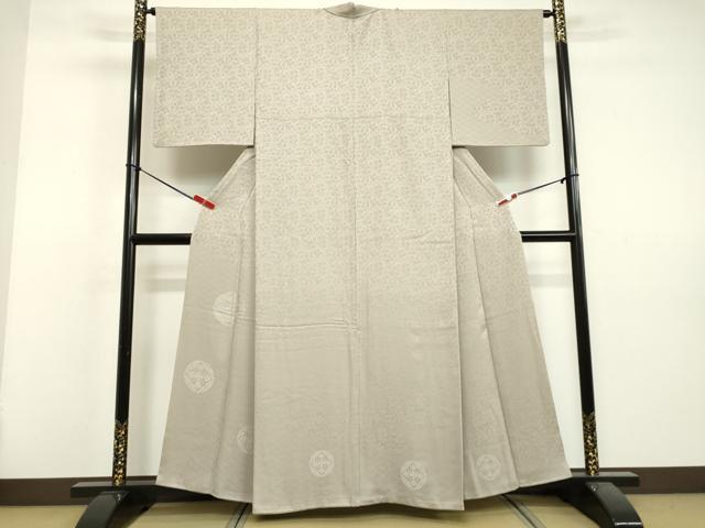 平和屋着物●無地絵羽訪問着　草花丸地紋　枯野色　さが美扱い　正絹　逸品　DAAV1453tw